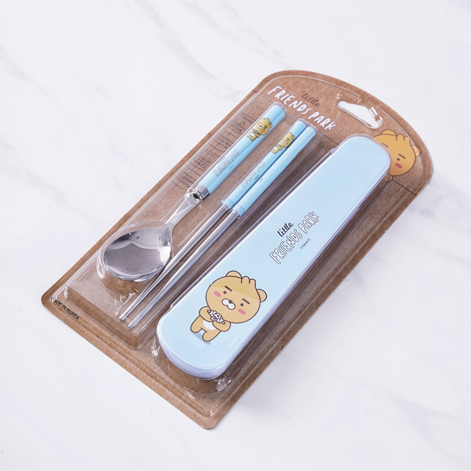 리틀프렌즈 슬림 진공수저 케이스 세트(라이언) - 메가마트몰