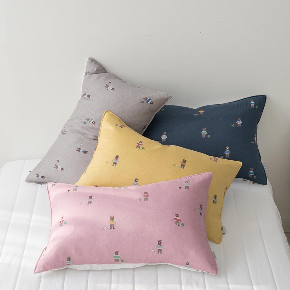 보네브 귀여운 곰곰이 모달 베개커버 40x60 - 메가마트몰